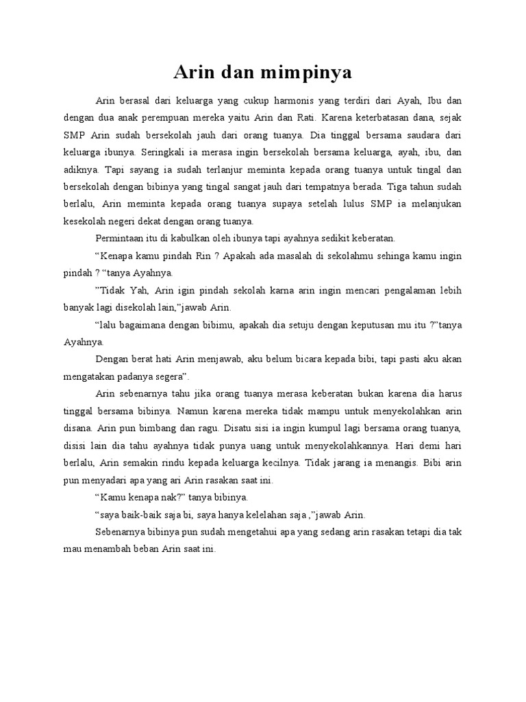 Arin Dan Mimpinya | PDF