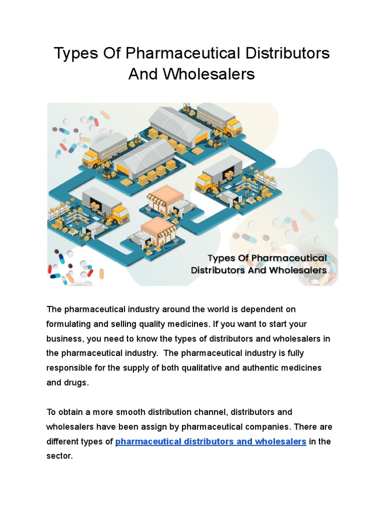 Types of Pharmaceutical Distributors and Wholesalers | PDF
