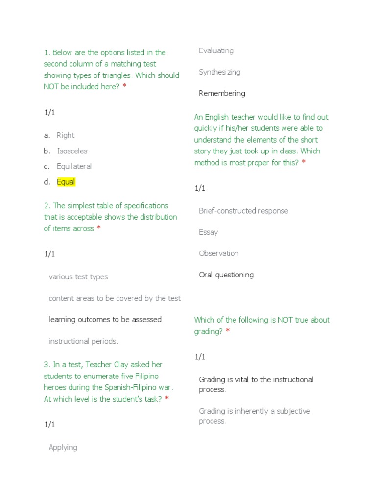 Assessment 1 | PDF | Educational Assessment | Test (Assessment)