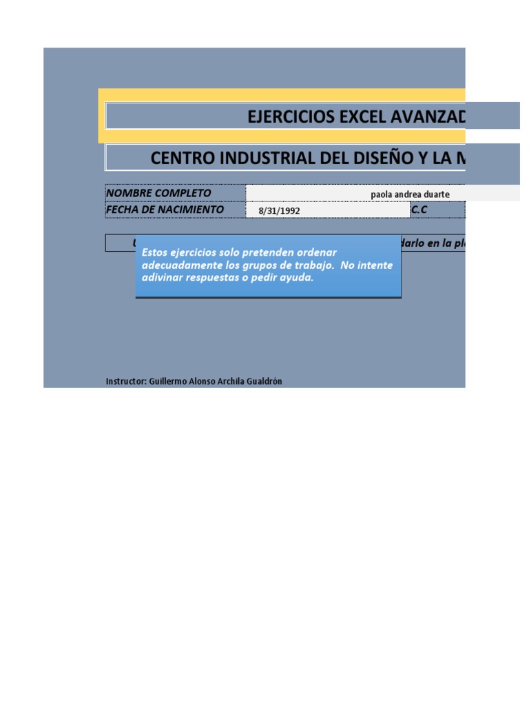 Ejercicio 4 Excel Avanzado | PDF