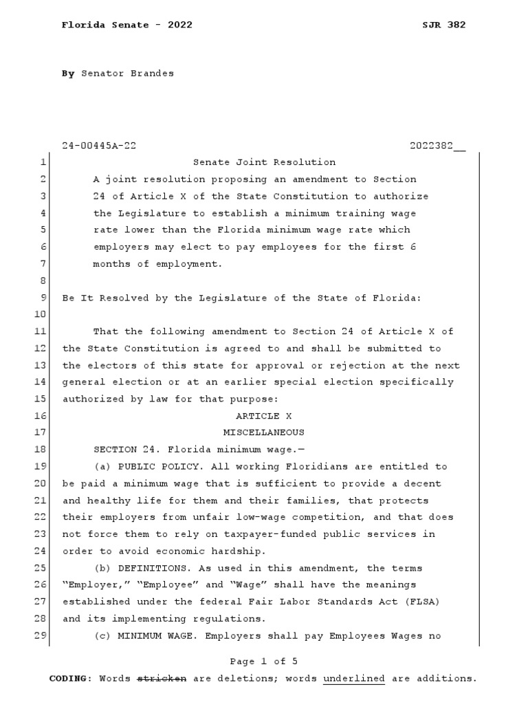 SJR 382 | PDF | Employment | Minimum Wage