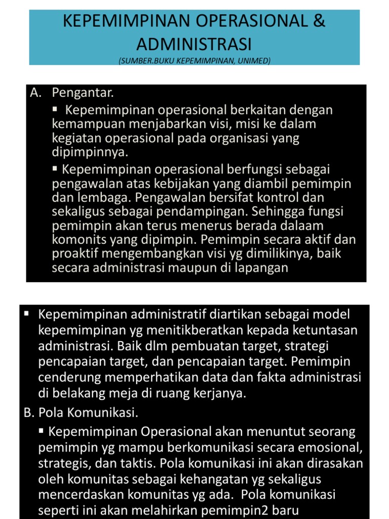 Kepemimpinan Operasional & Administrasi | PDF