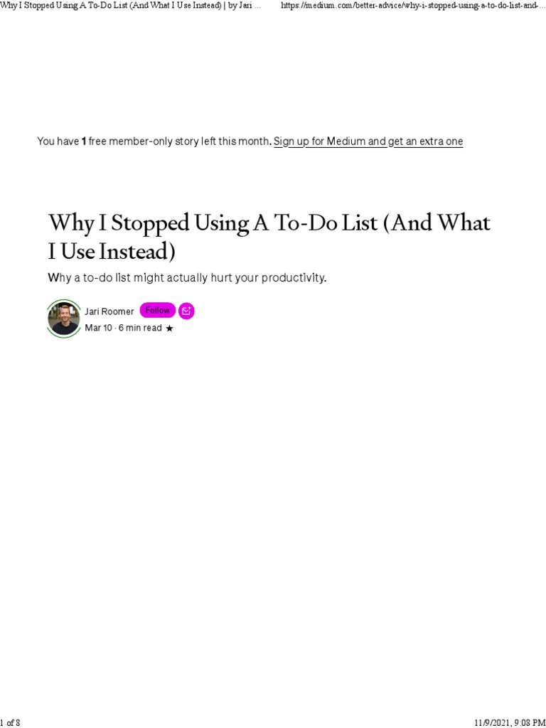 Why I Stopped Using A To-Do List (And What I Use Instead) by Jari ...