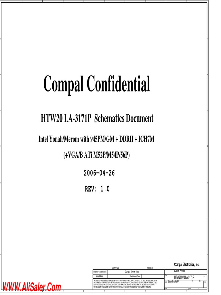 Toshiba Satellite A110 Compal LA-3171P Rev1.0 Schematic | PDF ...