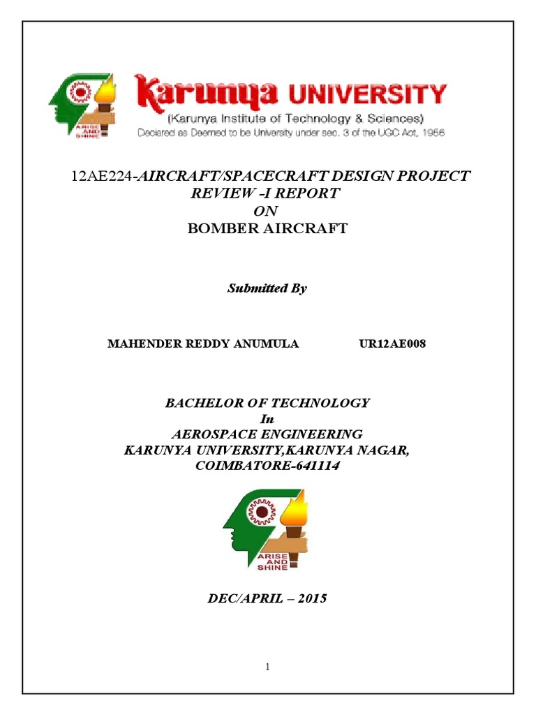 Aircraft Design Project On Bomber Aircra | PDF | Airfoil | Aircraft