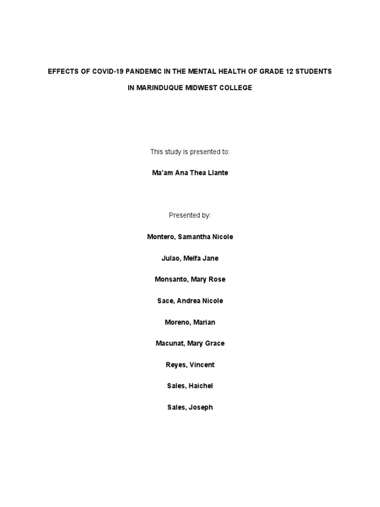 PR2 Grade 12 Humss | PDF | Mental Health | Stress (Biology)