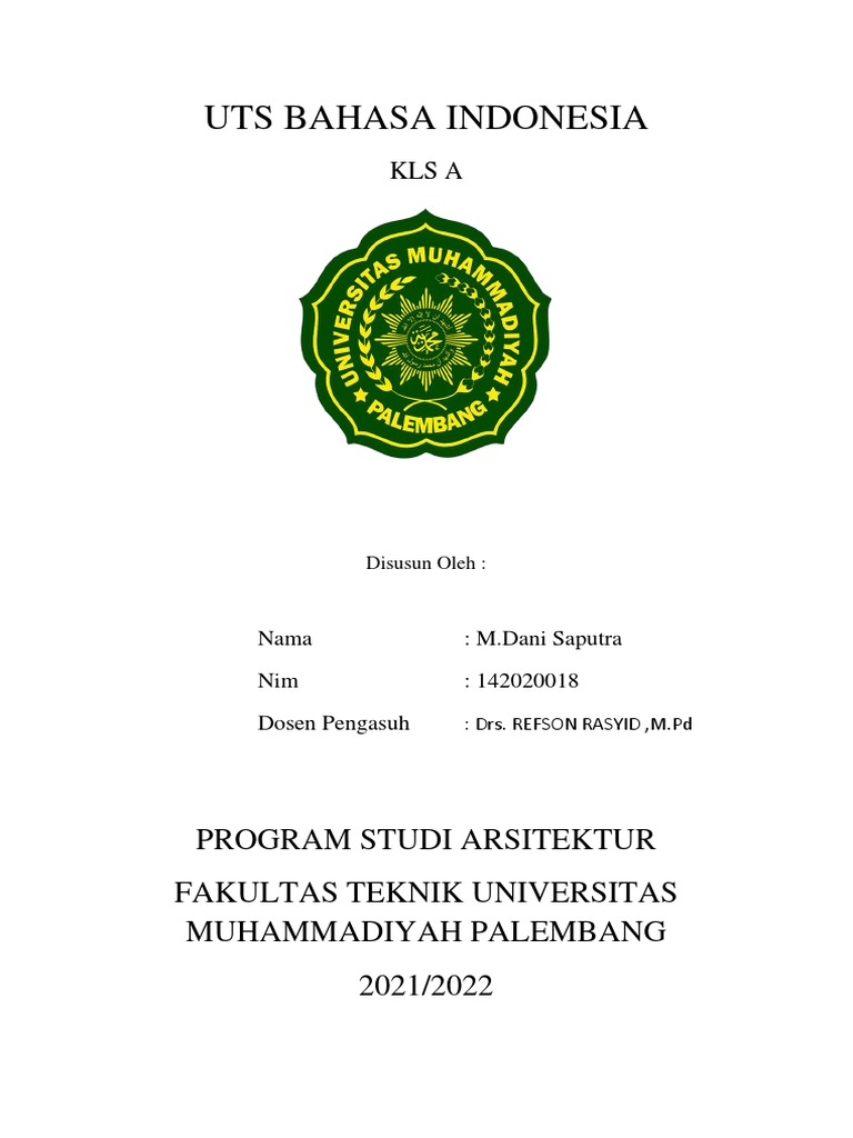 .M.Dani Saputra - 142020018 - UTS B.INDONESIA | PDF