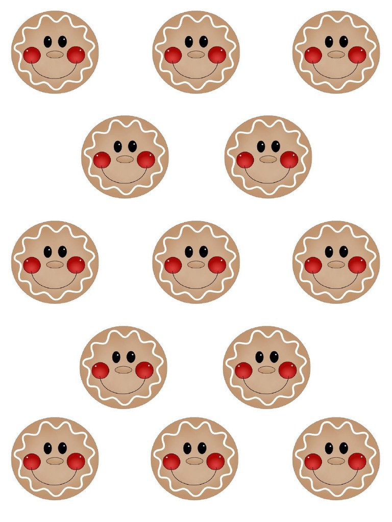 Macaron Sablon - Gingerbread Man Round Face | PDF