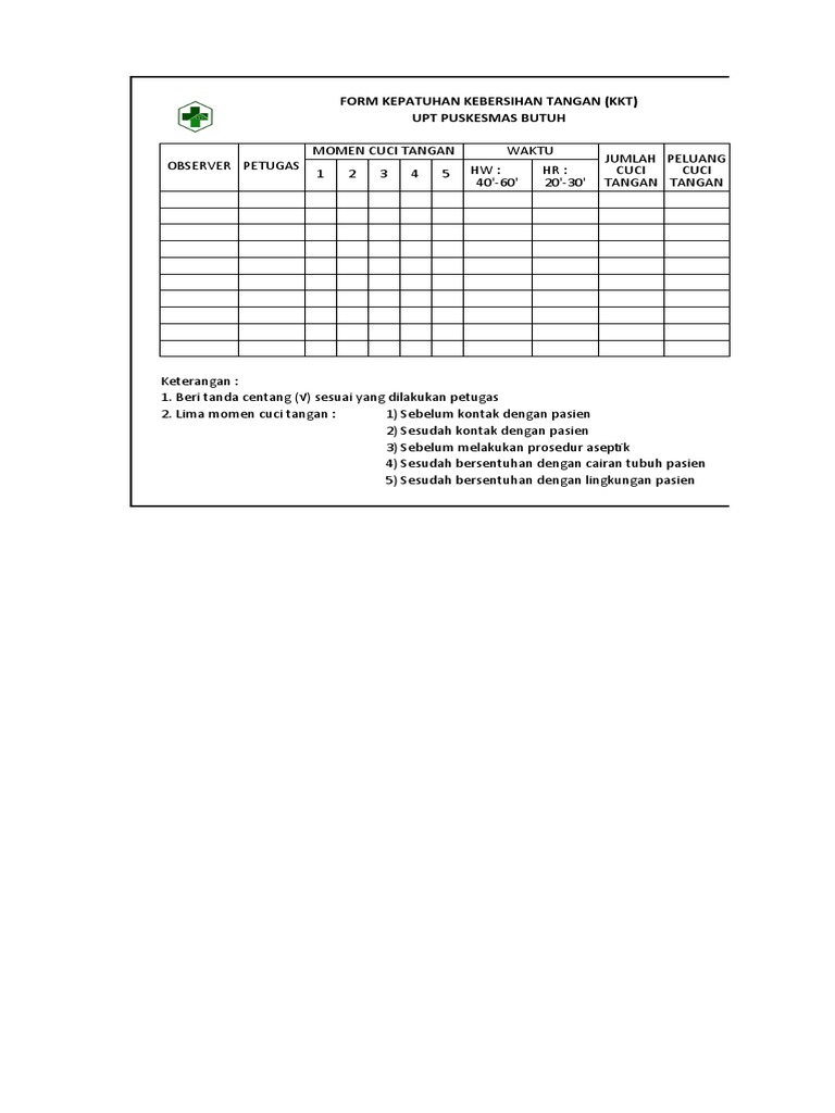 Form KKT, Apd, Id Pasien Butuh | PDF