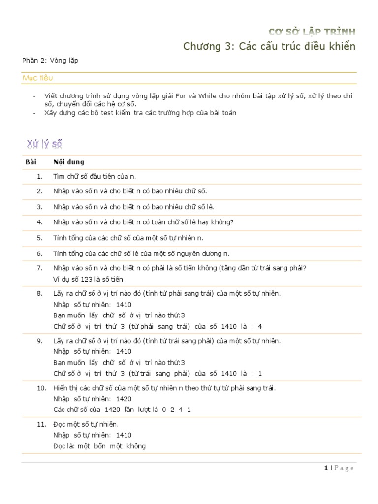 Thuc Hanh 3 - Vonglap | PDF