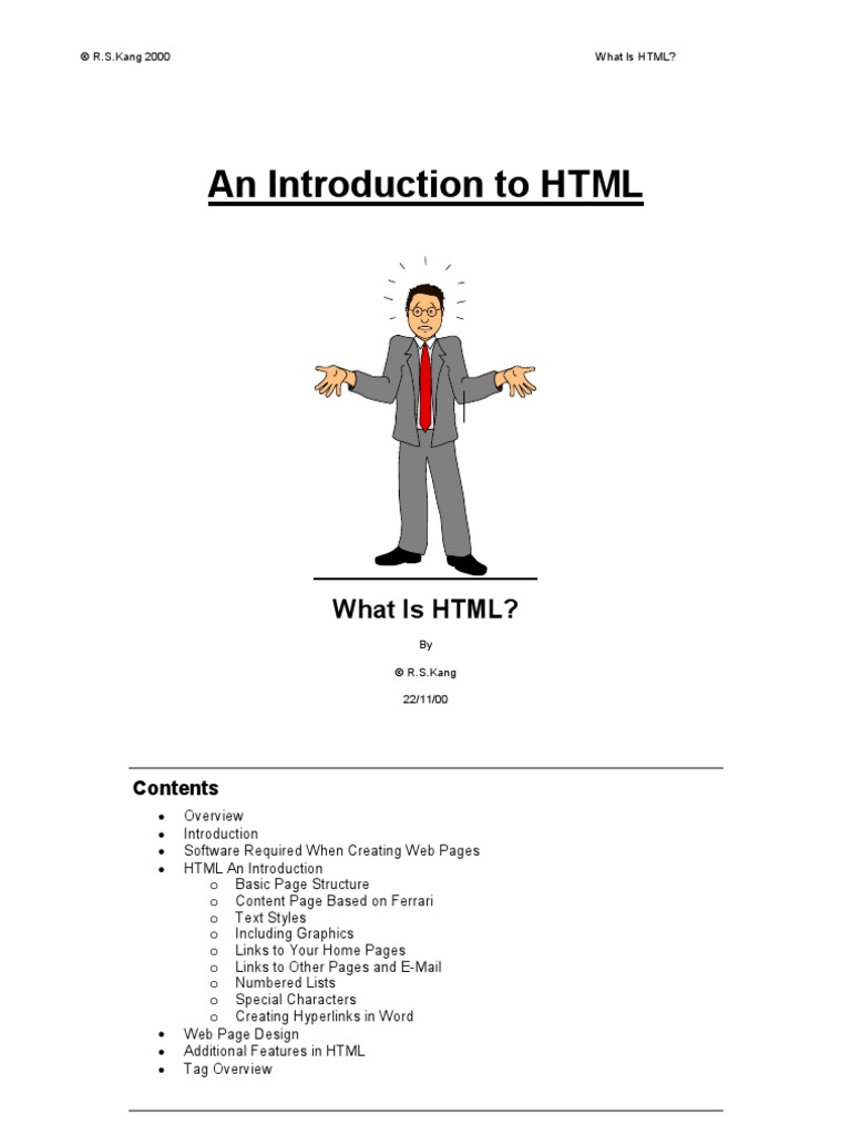 An Introduction To HTML | PDF | Hyperlink | Html