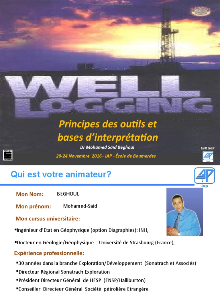 Les Diagraphies Différées 20-24 Novembre 2016 | PDF | Forage | Sciences ...