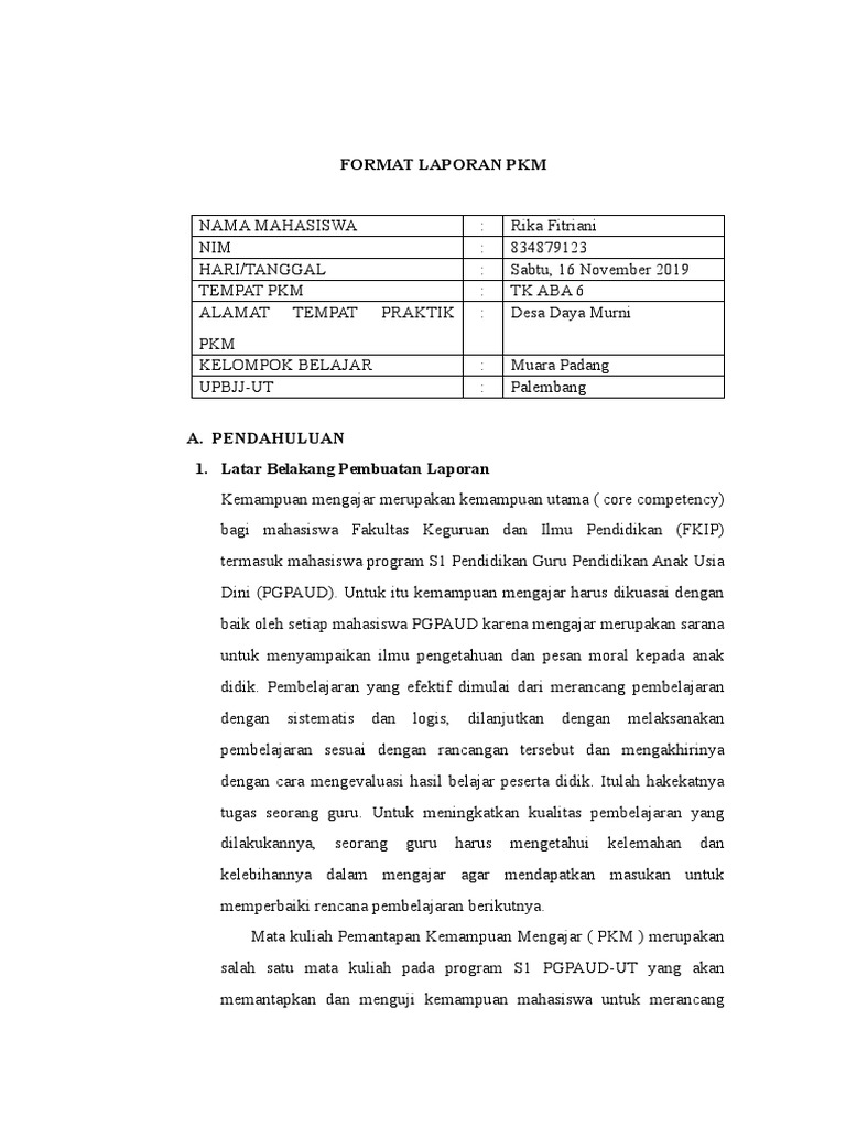 Laporan PKM | PDF