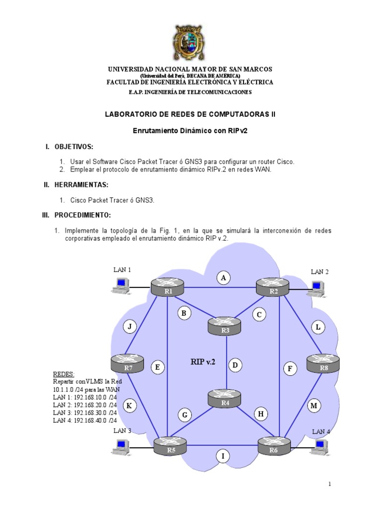 Lab Enrutamiento Dinámico RIPv2 RCII | PDF | Enrutador (Computación) | Informática
