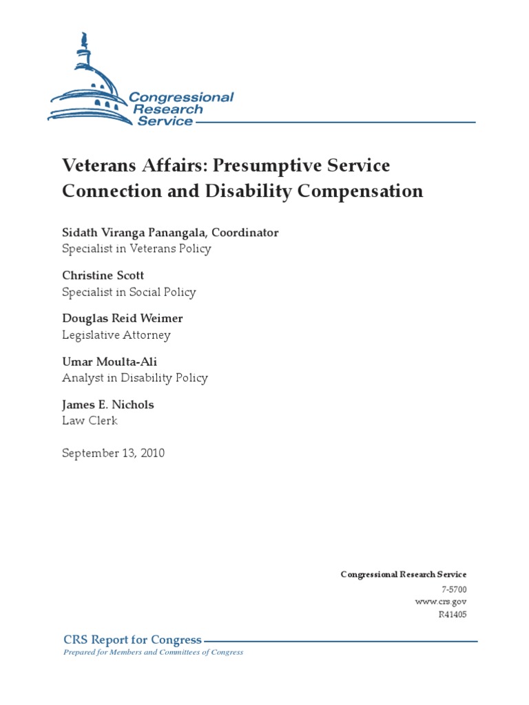 Veterans Affairs Presumptive Service Connection and Disability ...