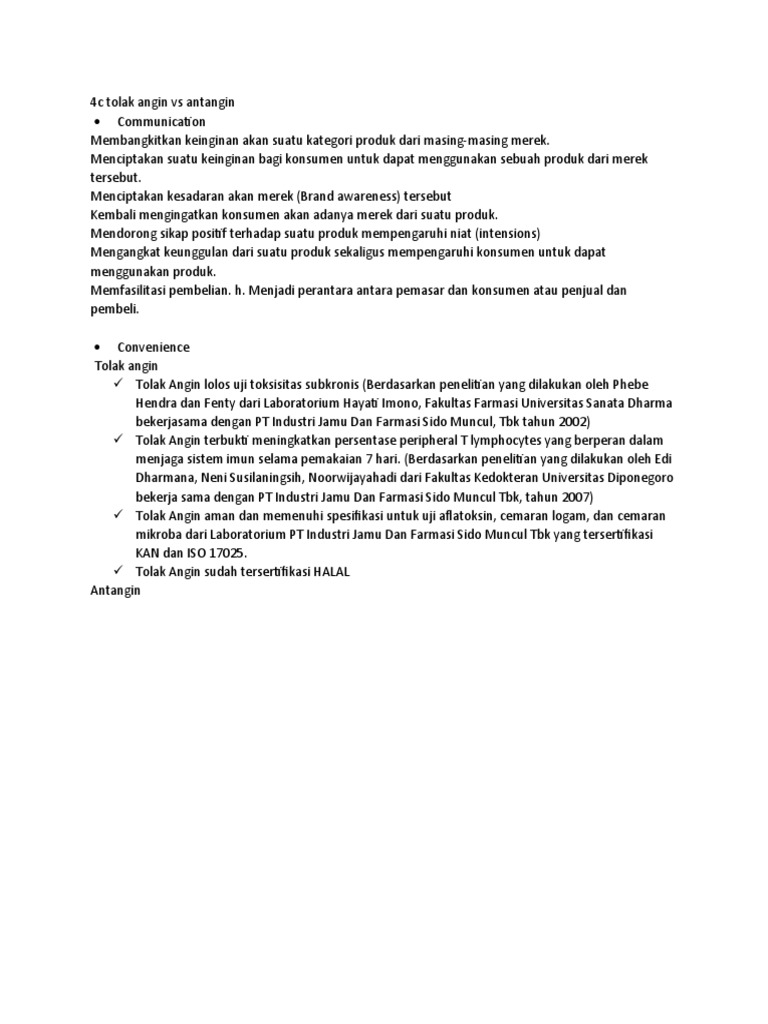 4c Tolak Angin Vs Antangin | PDF | Kesehatan Holistik | Sains & Matematika 4c Tolak Angin Vs Antangin | PDF | Kesehatan Holistik | Sains & Matematika