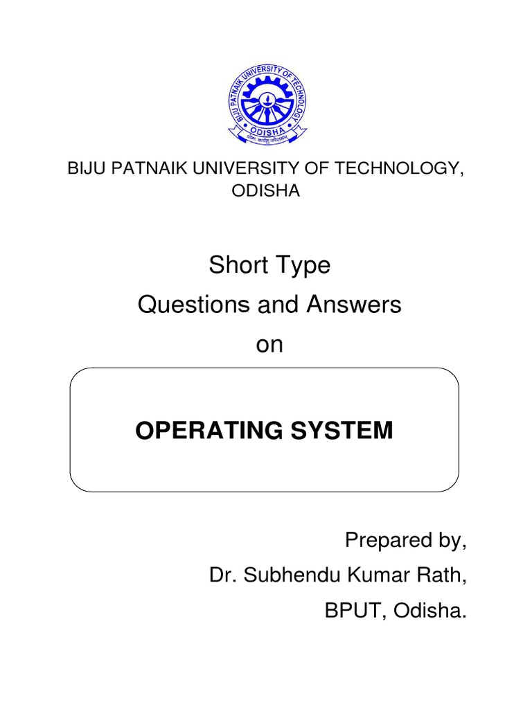 Short Type S and Answers On: Operating System | PDF | Process ...