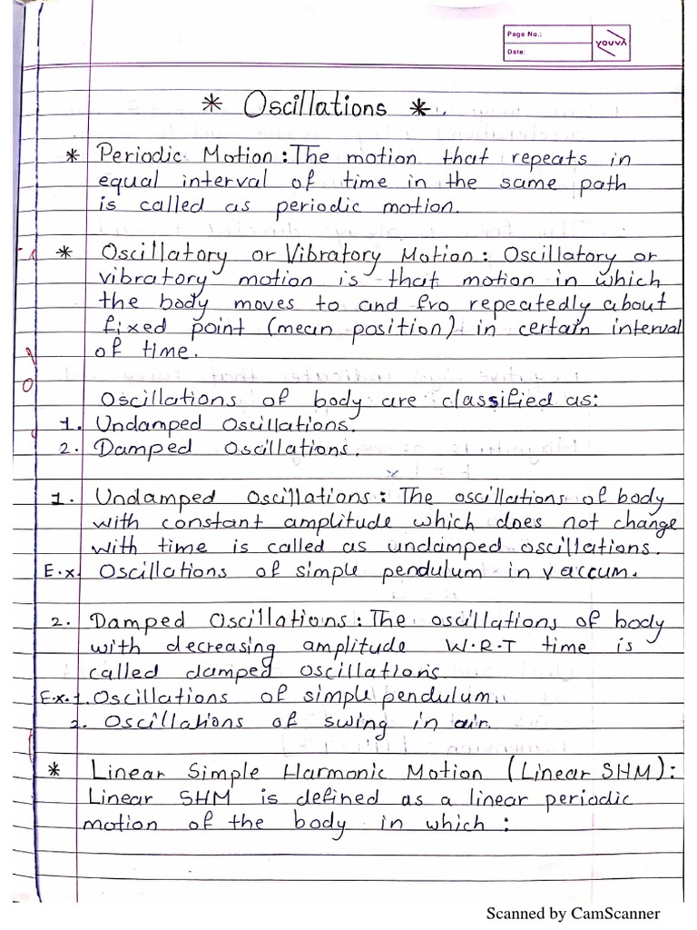 Oscillations Notes | PDF