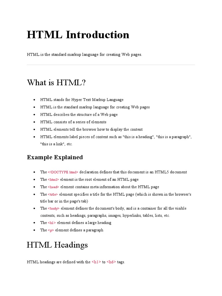Theory of HTML | PDF | Html Element | Html