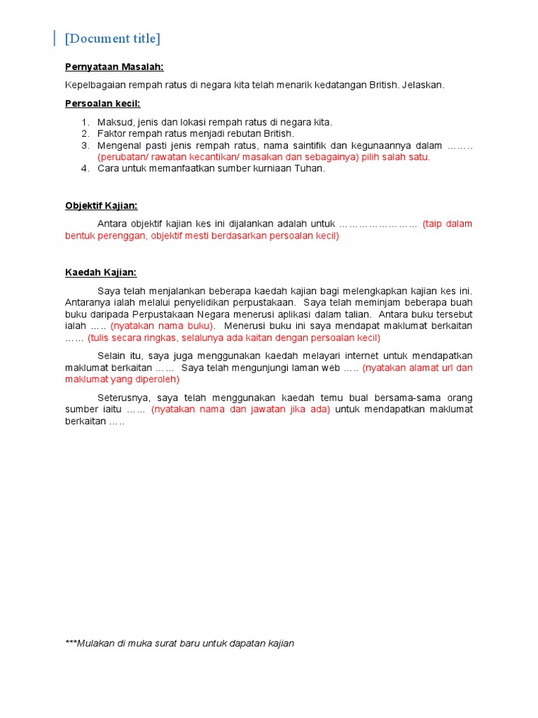 Cara Menulis Laporan Kajian Kes | PDF