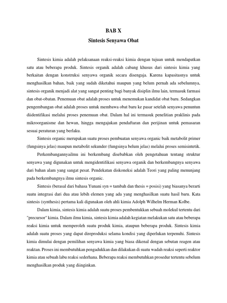 Sintesis Senyawa Obat | PDF