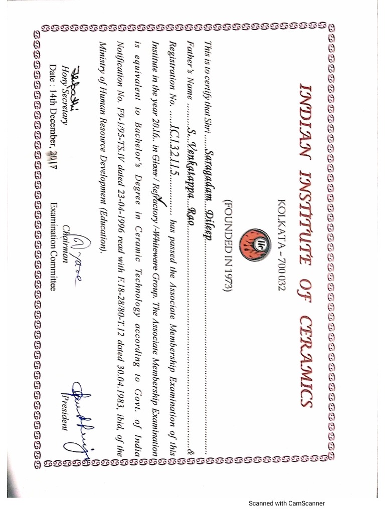 B.Tech Certificate | PDF