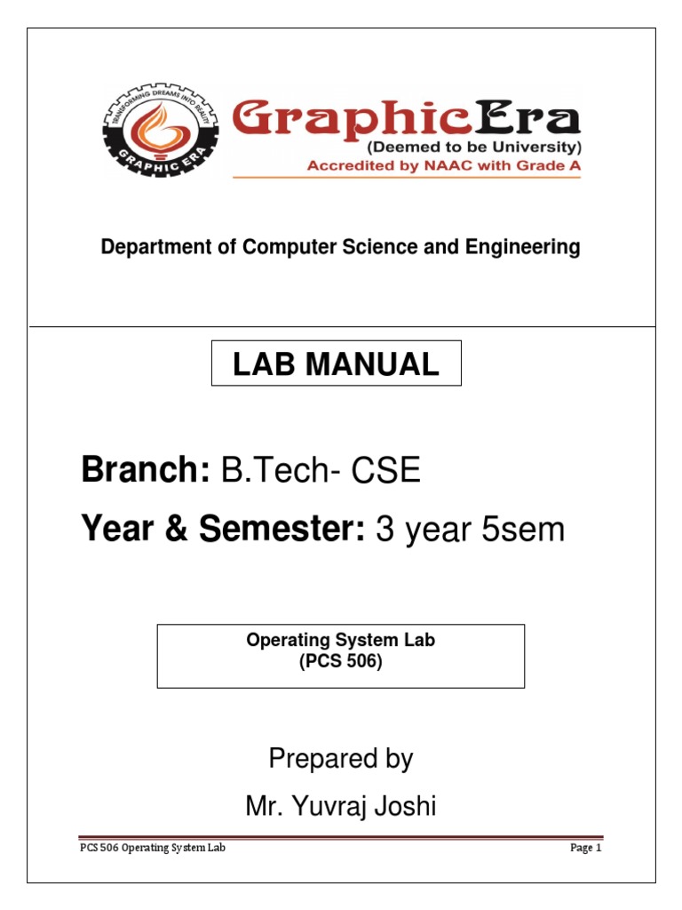 Os Lab Manual PDF | PDF | Operating System | Computing