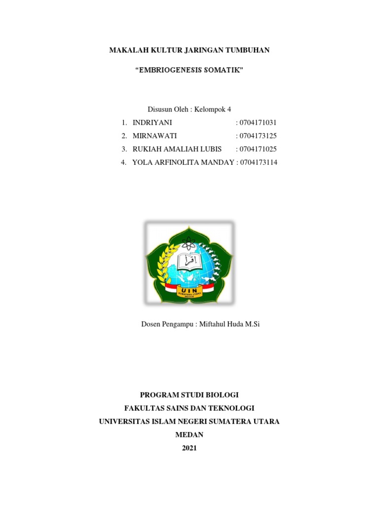 Tahapan Embriogenesis Somatik Tumbuhan | PDF | Sains & Matematika