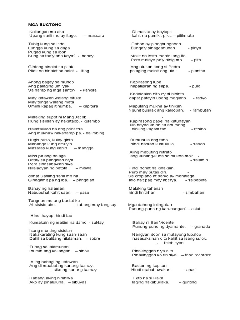 Bugtong | PDF