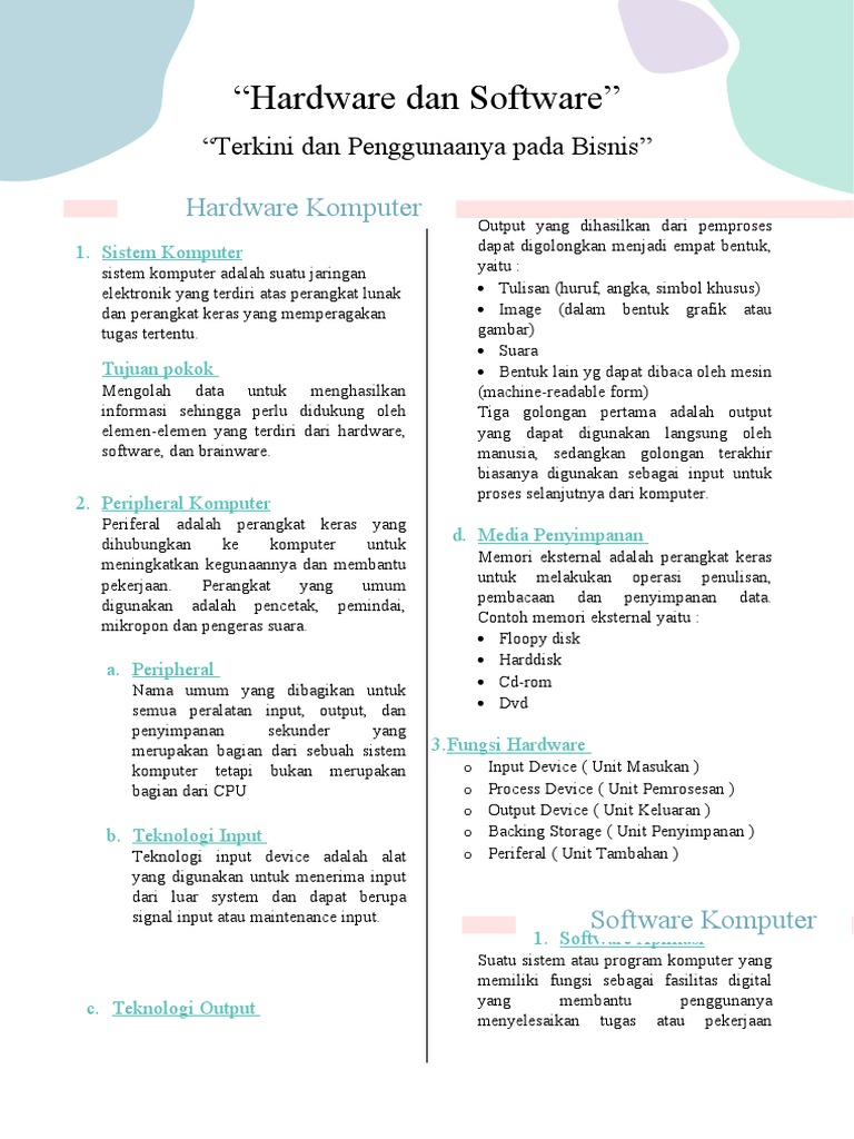 Hardware Dan Software | PDF