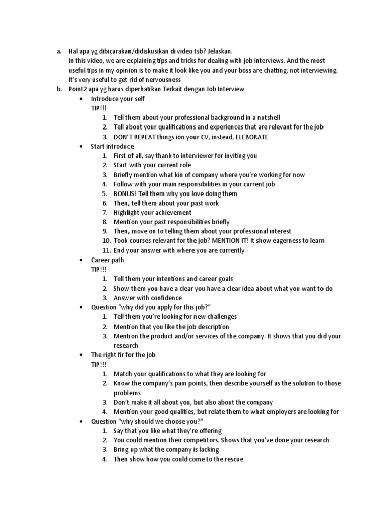 Ameylia ' Interview English | Download Free PDF | Job Interview ...