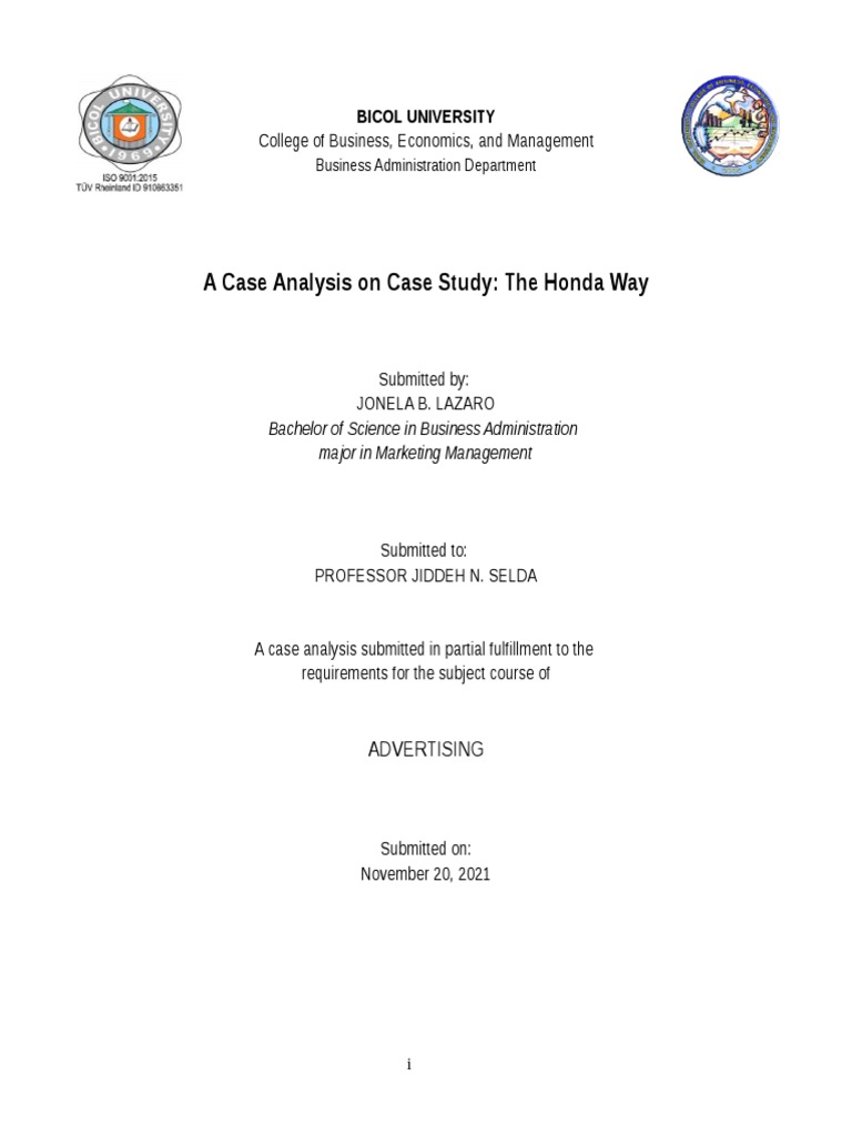 Honda's Manufacturing Strategy | PDF | Honda | Management Information ...