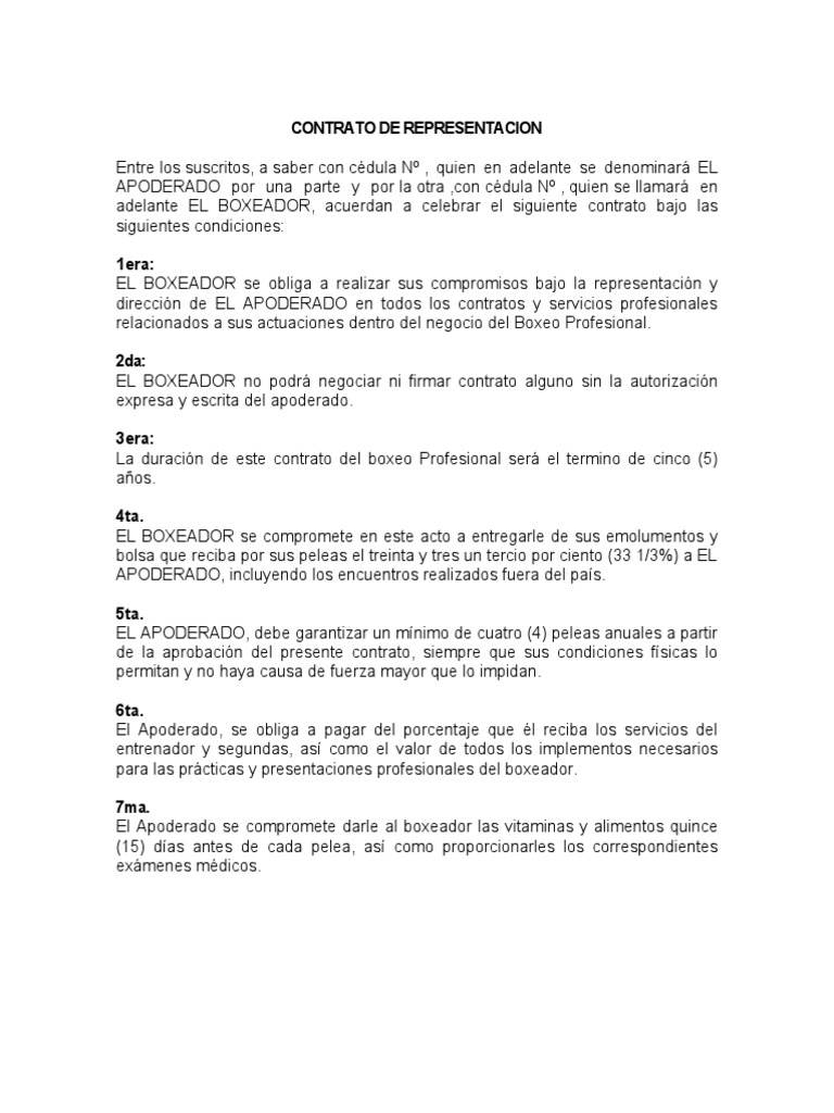 Contrato de Boxeo 3 | PDF