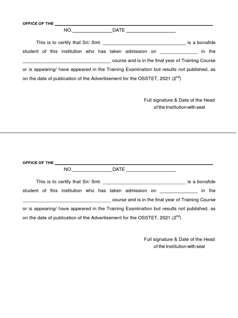 Format of Continuing Certificate 1 | PDF