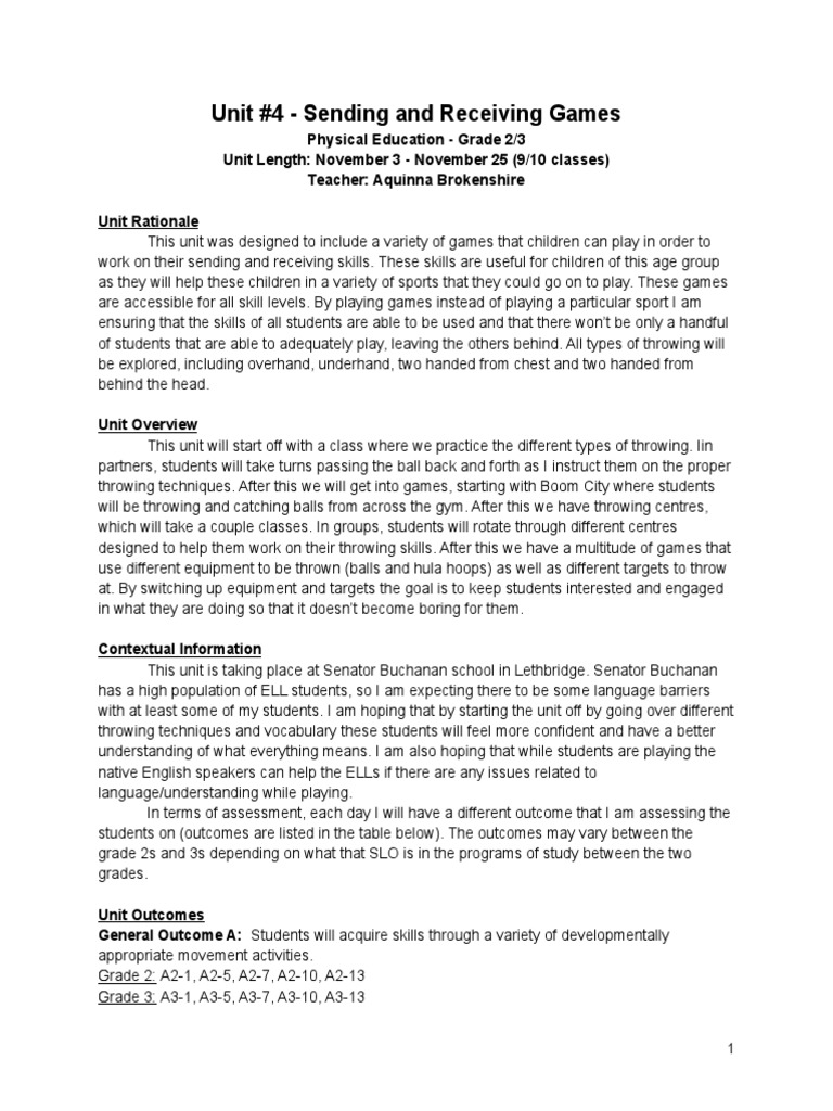 Unit Plan 4 Pe | PDF | Cognition | Behavior Modification
