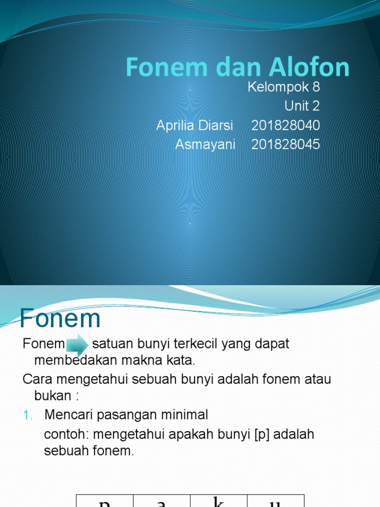 Fonem Dan Alofon | PDF | Seni & Disiplin Bahasa | Kajian Bahasa Asing