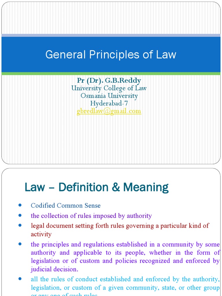 General Principles of Law - NALSAR | PDF | Criminal Law | Jurisprudence