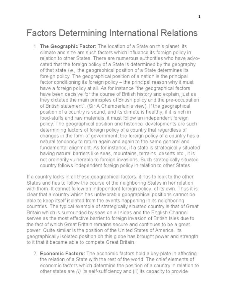 Key Factors in International Relations | PDF | Military | Pakistan