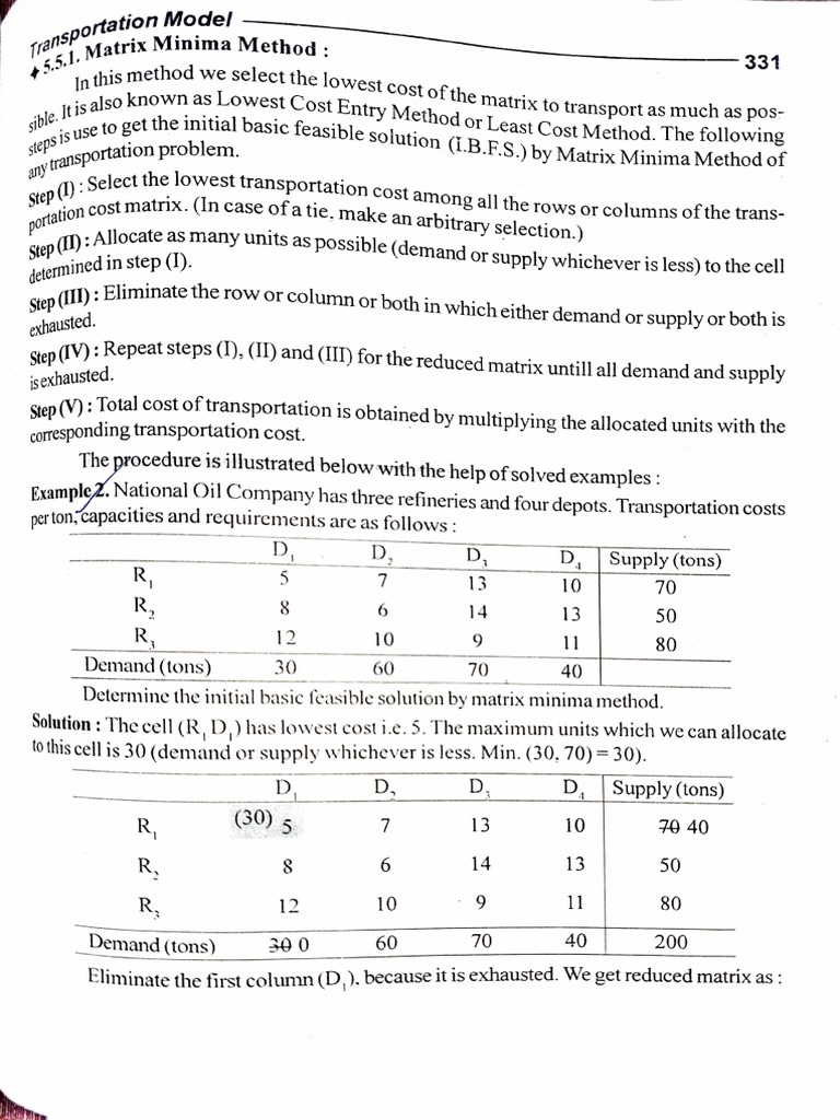Matrix Minima and Vogel's Method | PDF | Mathematical Optimization | Matrix (Mathematics)