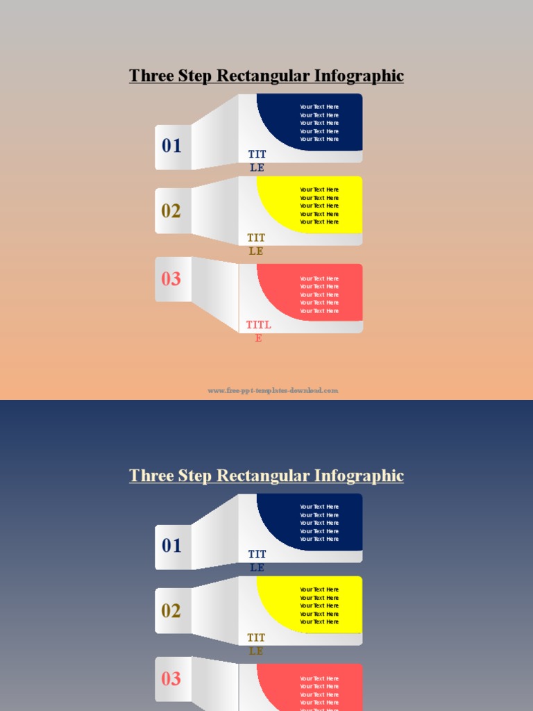 Three Step Rectangular Infographic Standard Screen | PDF