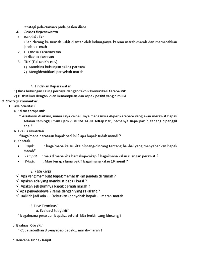 Strategi Pelaksanaan Pada Pasien Diare | PDF | Sains & Matematika