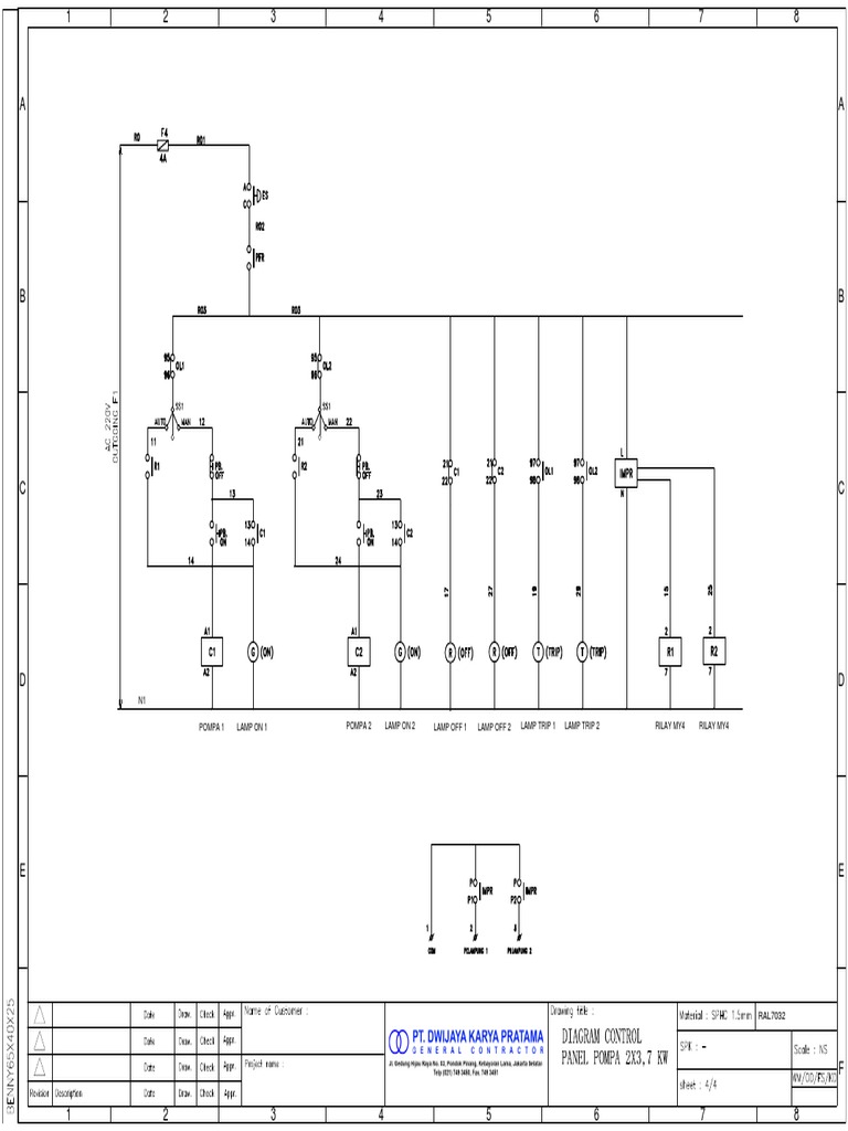 Gabung Panel Pompa (2X3,7 KW) Control | PDF