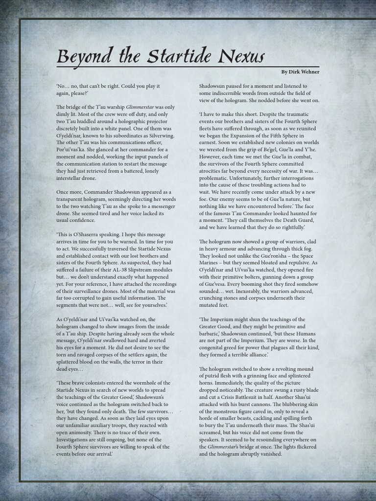 The Greater Good - Beyond The Startide Nexus | PDF