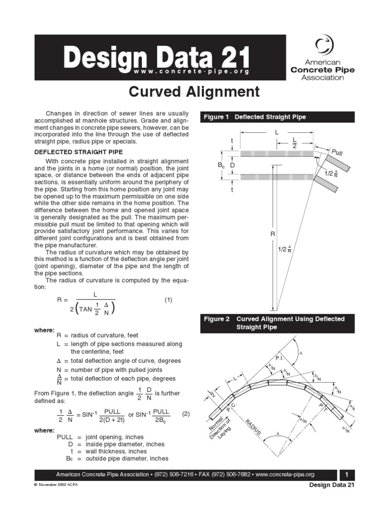 Curved Alignment: Deflected Straight Pipe | PDF | Curvature | Pipe ...