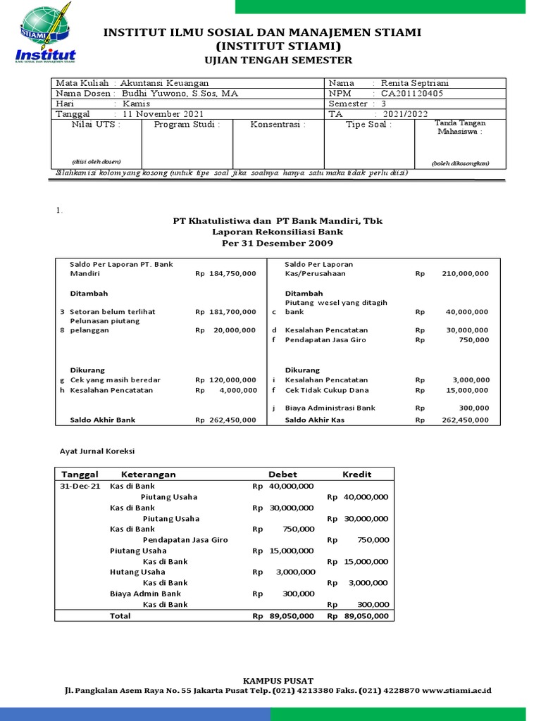 Template Jawaban Soal Uts | PDF