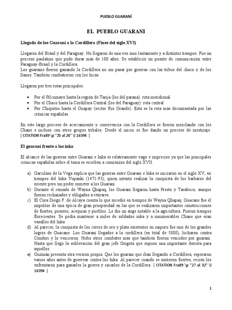 Historia Del Pueblo Guaraní en Bolivia | PDF | Bolivia | Vejez