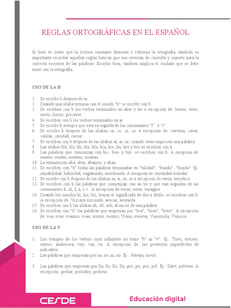 Reglas Generales de Ortografía | PDF | Verbo | Lingüística