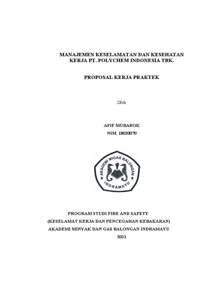 Proposal KP Manajemen k3 Afif | PDF