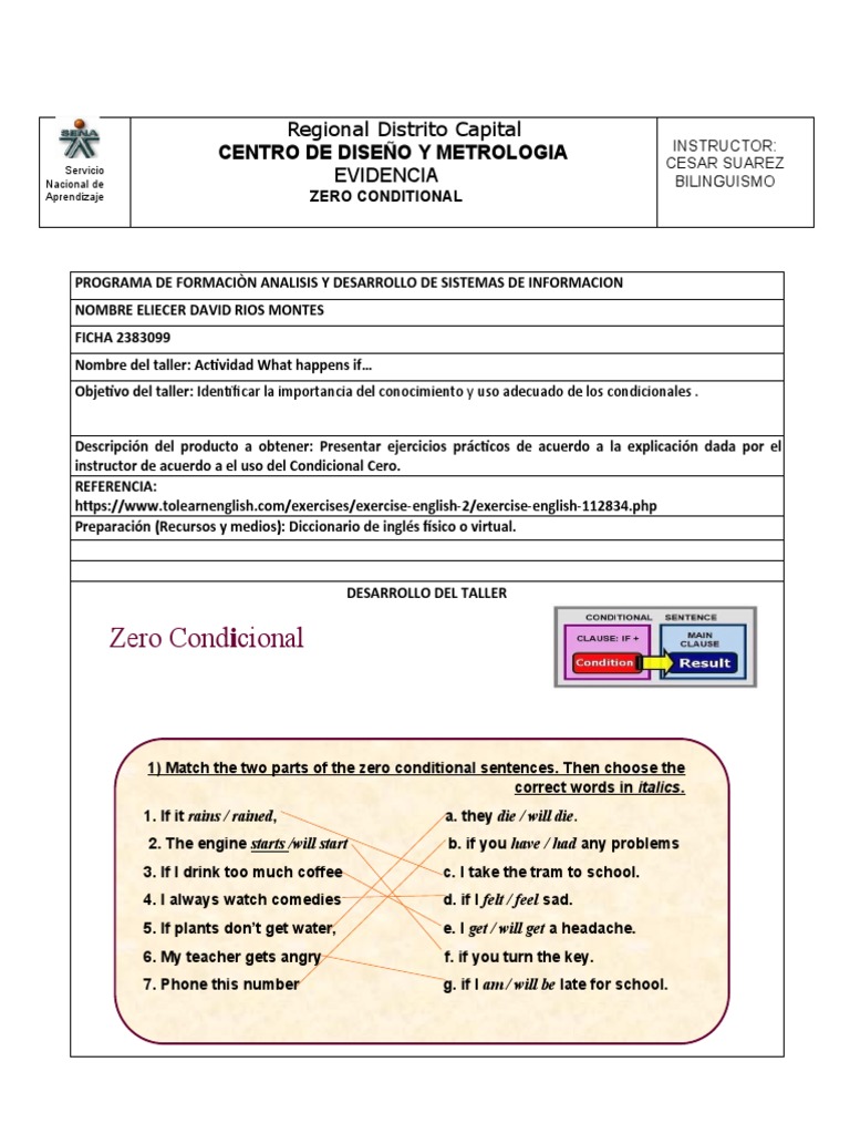 EVIDENCE ZERO CONDITIONAL-What Happens If... | PDF