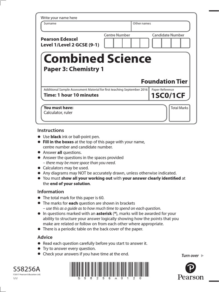 Chemistry Paper 1 Foundation | PDF | Chlorine | Nature